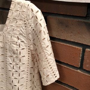 LOFT | Tops | Top By The Loft P Beige Eyelet Great | Poshmark